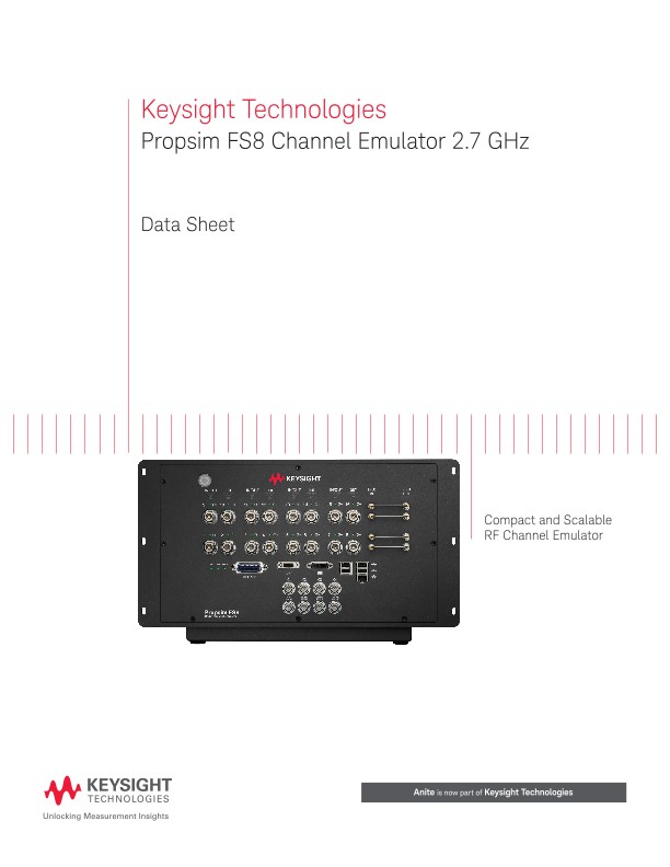 Propsim FS8 Channel Emulator 2.7 GHz PDF Asset Page | Keysight
